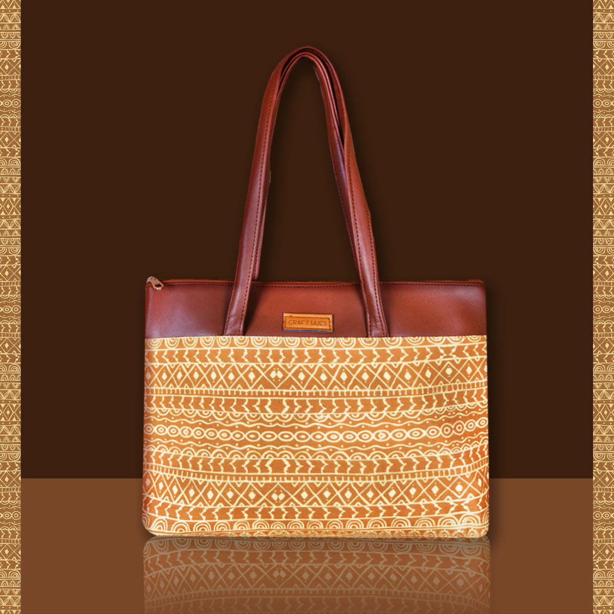 Mustard Warli Border Tote Bag – Crafthues