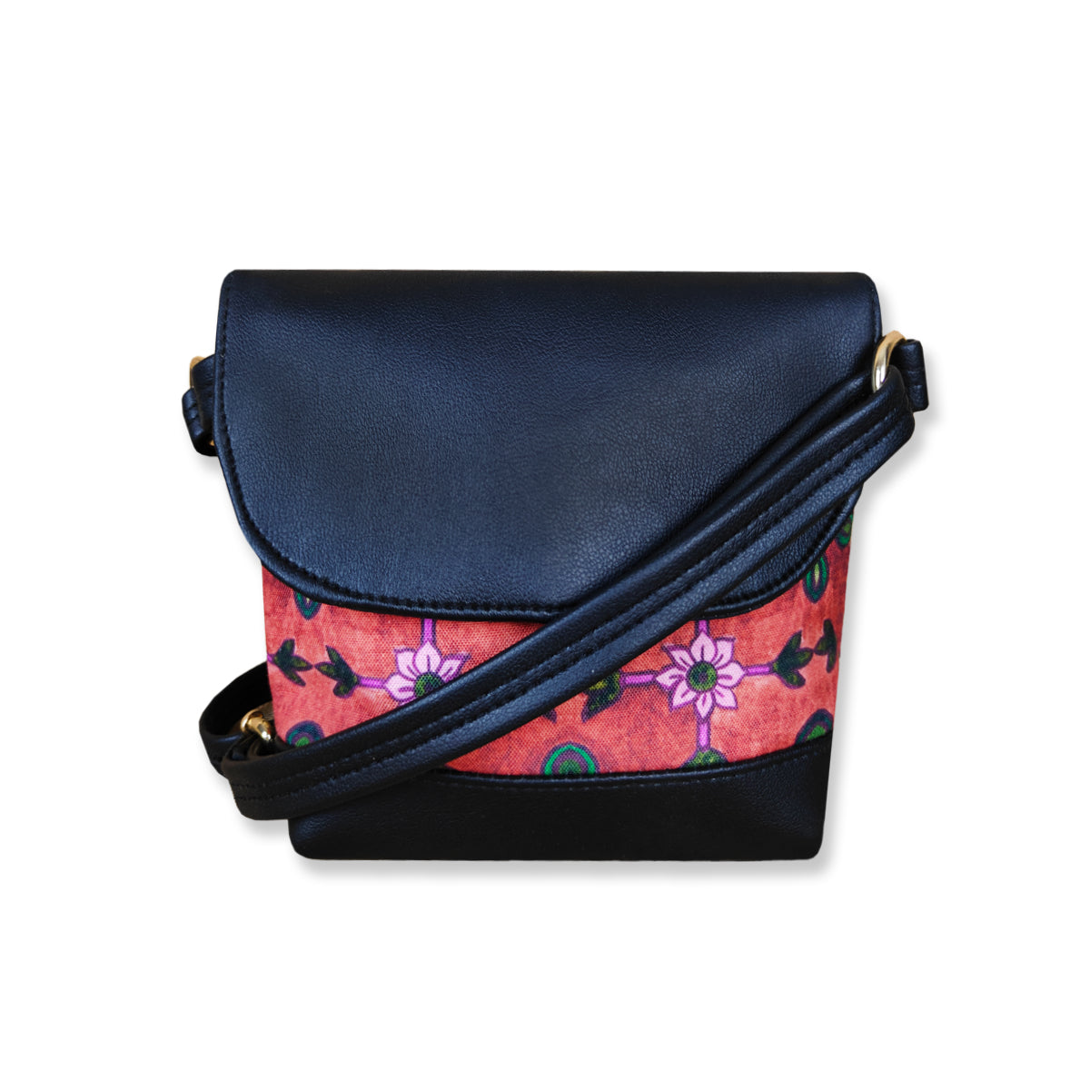 Purple flower Flap Sling Bag – Crafthues